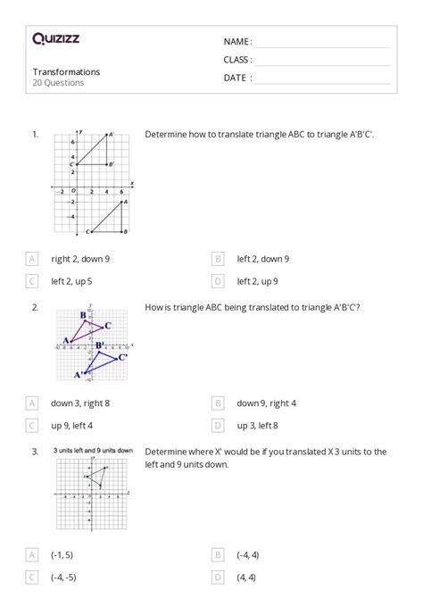 Transformations Worksheets For Th Grade On Quizizz Free Printable