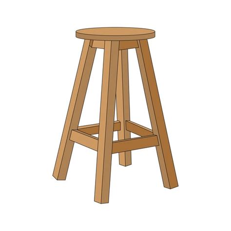 Silla De Madera De Dibujos Animados Aislado Sobre Fondo Blanco