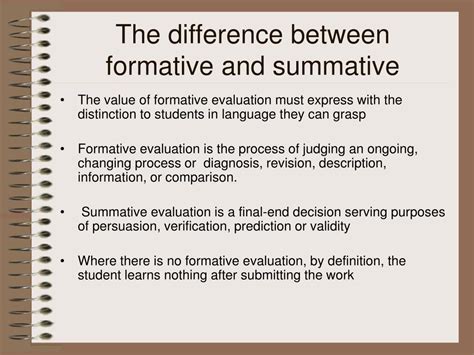 The Differences Between Formative And Summative Assessment Off