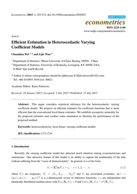 pdf efficient estimation in heteroscedastic varying coefficient models