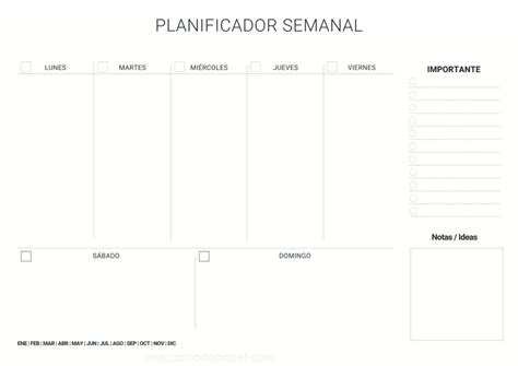 Planificador Semanal Colores PDF Para Imprimir Carta Y A4 40 OFF