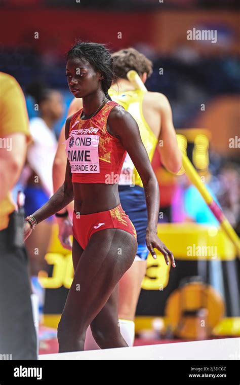 Fatima Diame Saltando En El Campeonato Mundial Interior De Belgrado