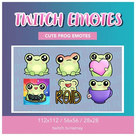 The Cute Frog Emotes Stickers Are Available In Different Colors And