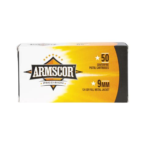 Armscor Precision 9mm 124gr FMJ Ammo The Mag Shack