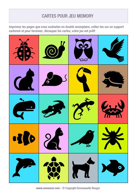 Jeu de memory à imprimer pour les tout petits Formes Imprimez et
