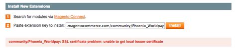 ssl certificate problem unable to get local issuer certificate in magento 1 9 3 0 magento