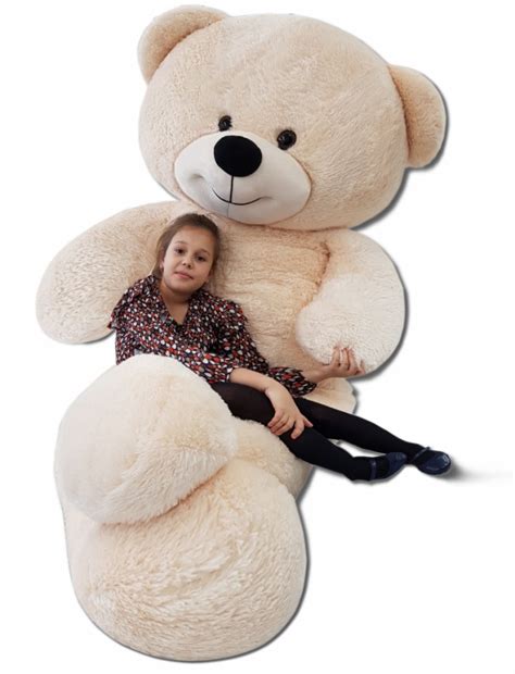 DUŻY MIŚ PLUSZOWY 220cm PLUSZAK MASKOTKA GIGANT JASNY BEŻ Misie