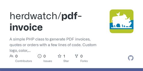 github herdwatch pdf invoice a simple php class to generate pdf invoices quotes or orders