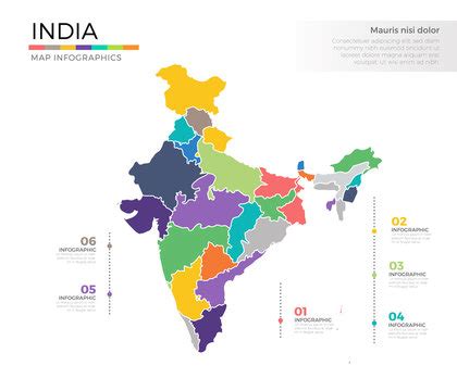 Colorful India Political Map Clearly Labeled Stock Vector 54 OFF