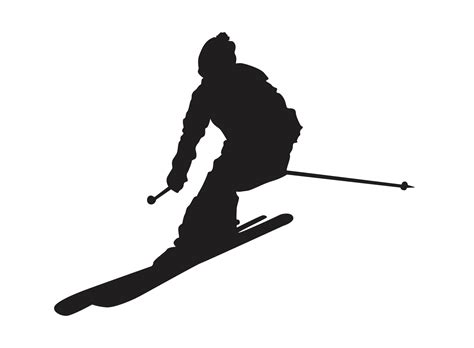 Silhouette Of Ski Player Skiing Snow Ski 22386085 PNG