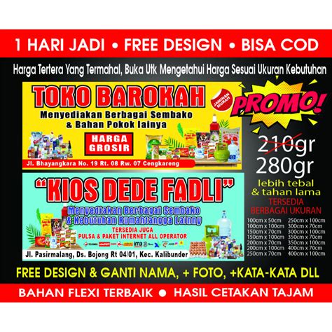 Jual SPANDUK TOKO SEMBAKO BANNER WARUNG SEMBAKO Shopee Indonesia