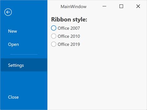 BackstageViewControl Class WPF Controls DevExpress Documentation