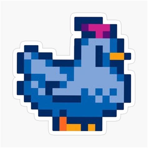 Stardew Valley Blue Chicken By TaciturnTam Redbubble Pixel Art