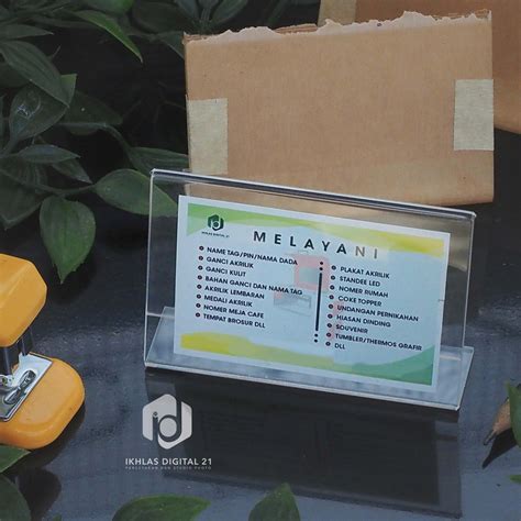 Jual Acrylic Tempat Harga Tent Card Acrylic Acrylic Papan Nama
