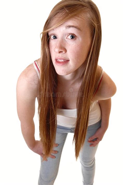 Girl Bending Forward Stock Image Image Of Bare Model 20879337