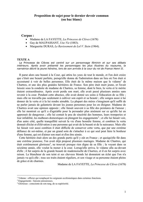 Dissertation Sujet de réflexion 3ème Français