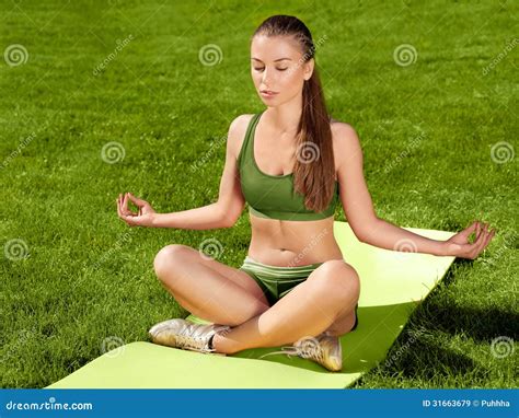 Yoga Beautiful Woman Doing Yoga Exercises Stock Image Image Of Full