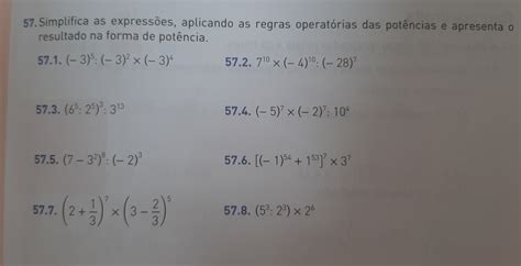 Solved 57 Simplifica as expressões aplicando as regras operatórias