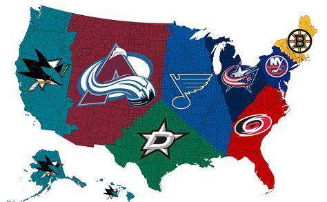 Closest Round 2 Team To Each US County R Hockey