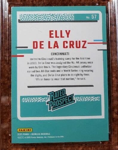 Panini Donruss Rated Prospect Elly De La Cruz Rc For Sale
