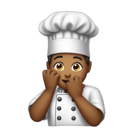 Chef Kissing Pinched Fingers In Joy Ai Emoji Generator