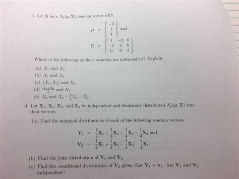 solved let x be a n a mu sigma random vector with mu