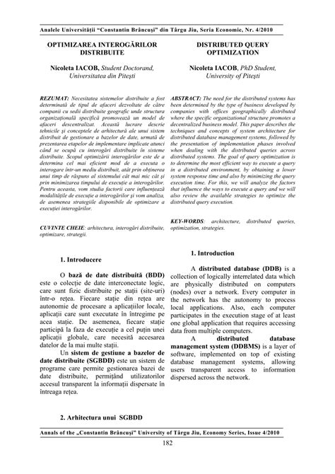 pdf distributed query optimization