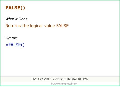 excel false function formula examples free video