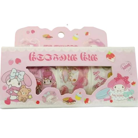 New Cartoon Sanrio Diy Washi Tape Cute Kuromi My Melody Pompompurin Cinnamoroll Sticker Set 3