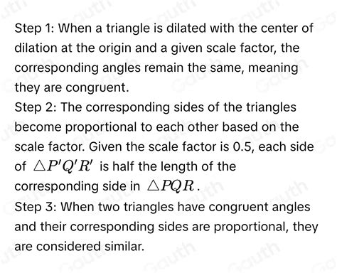 solved 2 complete the statement pqr is dilated with the center of dilation at the origin and
