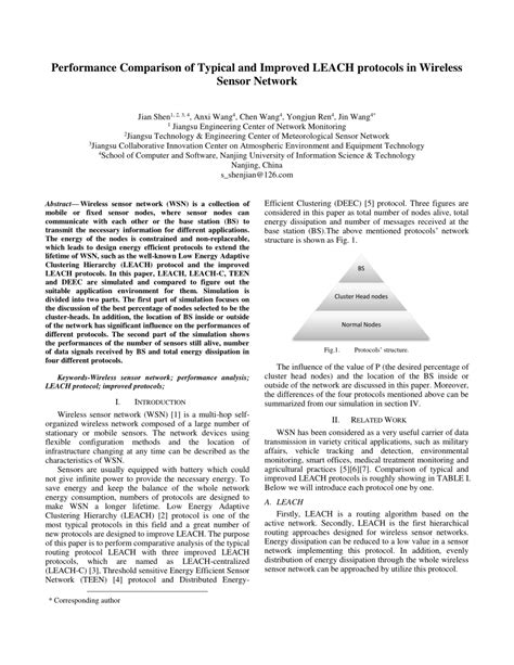pdf performance comparison of typical and improved leach protocols in wireless sensor network