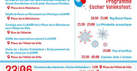 Veille de la Fête Nationale à Esch jeudi 22 06 2023 15 30 Place de