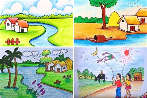 Chia sẻ hơn 94 vẽ tranh phong cảnh quê hương đơn giản mà đẹp siêu đẹp