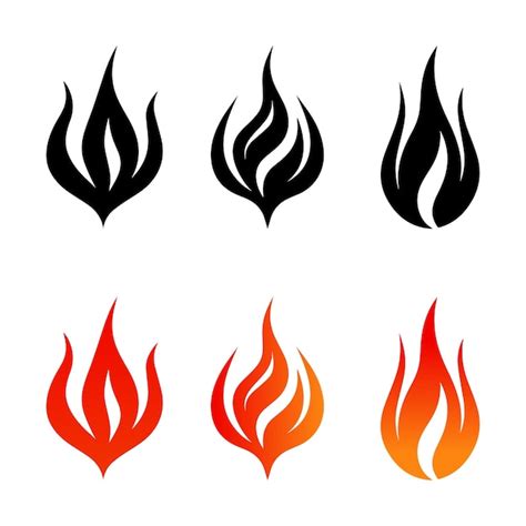 Premium Vector Set Of Fire Flame Icons Set Vector Illustration In