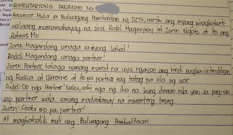 Panuto Magsaliksik Ng Komentaryong Panradyo Na May Kaugnayan Sa