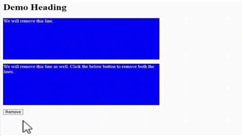 Jquery Remove Element Studyopedia
