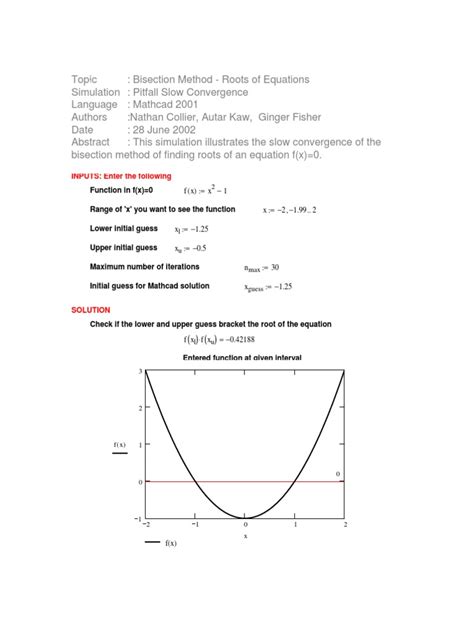 bisection methode pdf mathematical analysis mathematical concepts