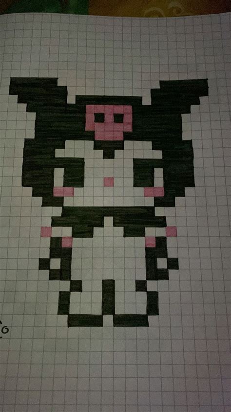 Kuromi Pixel Art In 2024 Easy Pixel Art Pixel Art Spiderman