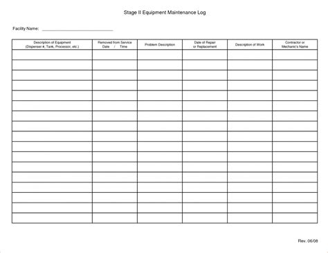 Equipment Maintenance Schedule Spreadsheet Db Excel