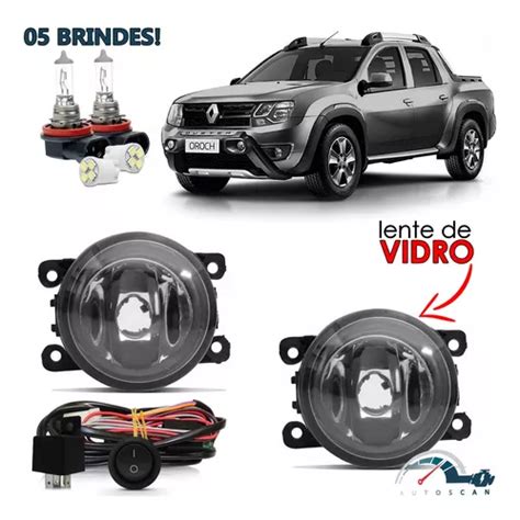 Kit Farol Milha Neblina Auxiliar Duster Oroch 2021 2022 2023