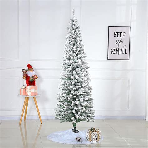 BK MF Árbol de Navidad Delgado Artificial árbol de Navidad con lápiz