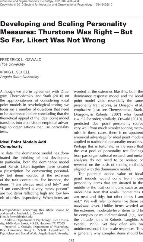 developing and scaling personality measures thurstone was right—but so far likert was not