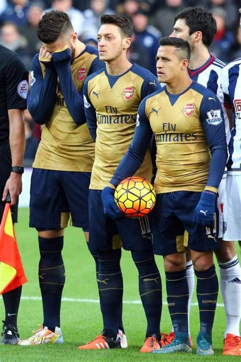 Olivier Giroud Mesut Özil and Alexis Sanchez as the French National