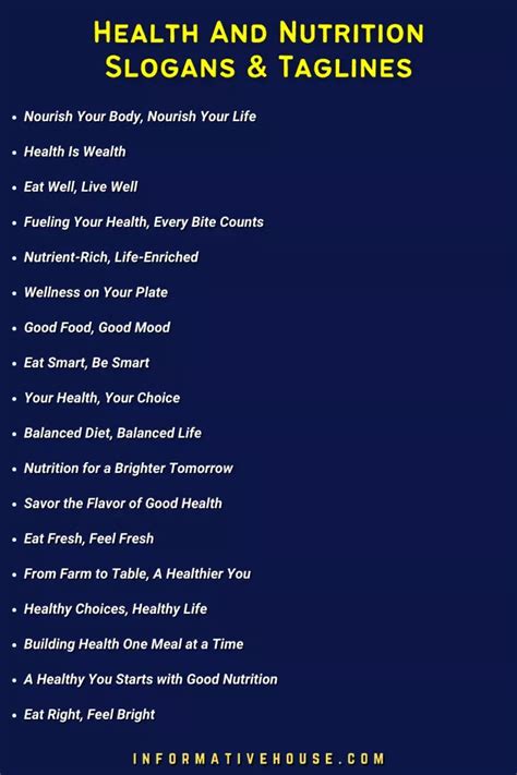 Nourish Your Body Unveiling 199 Good Nutrition Slogans Ideas