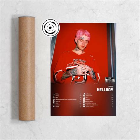Lil Peep Hellboy Album Cover Poster Wall Art Semi Gloss Etsy