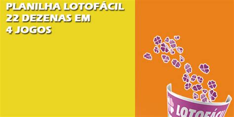 Planilha Lotofácil 22 dezenas em 4 jogos Lotocerta