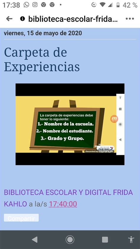 Biblioteca Escolar Y Digital FRIDA KAHLO BACHILLERATO CEGDO CARPETA