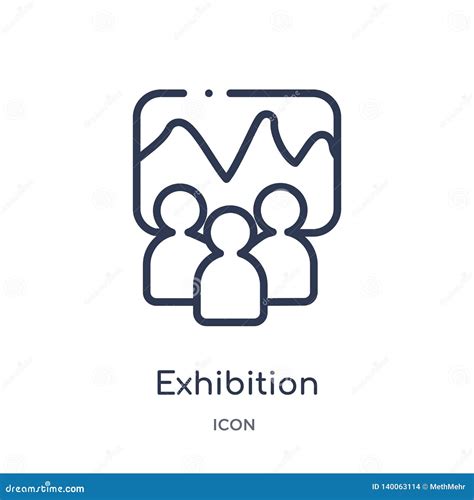 Icono De La Exposición De La Colección Del Esquema Del Museo Línea Fina Icono De La Exposición