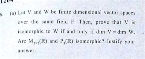 A Let V And W Be Finite Dimensional Vector Studyx