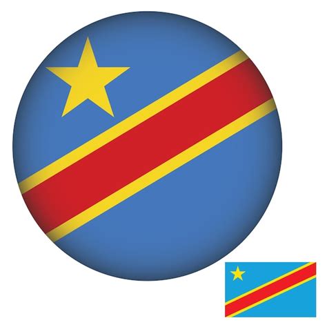 Premium Vector Democratic Republic Of The Congo Flag Round Shape